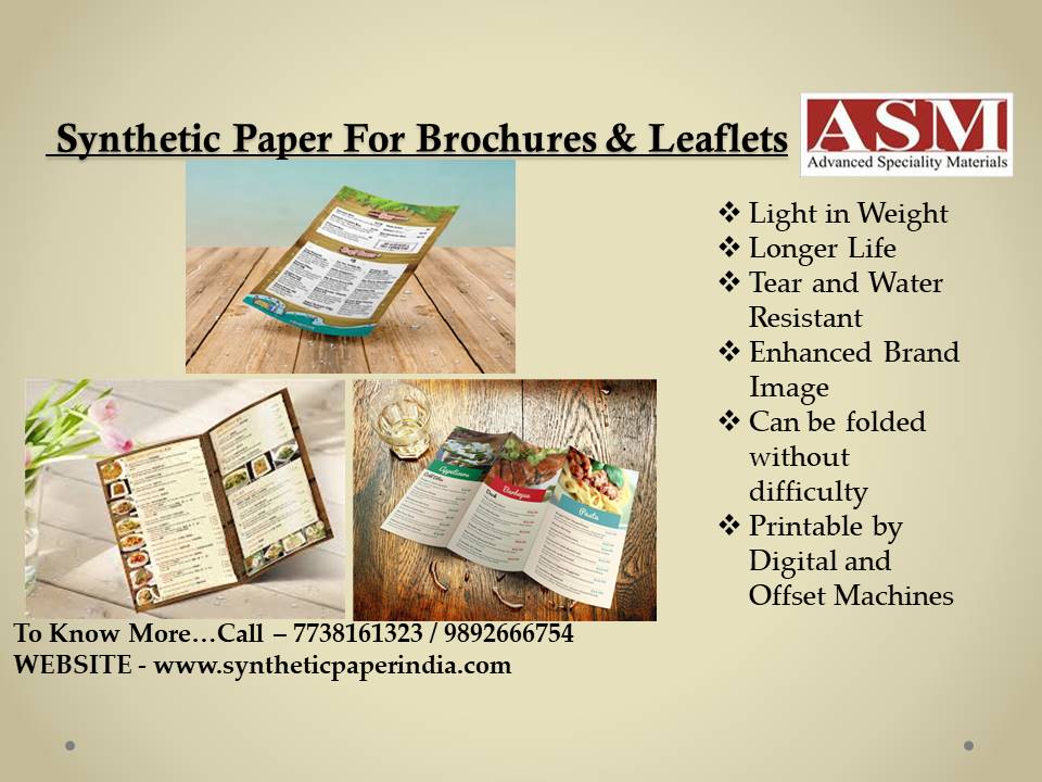 Synthetic Paper For Brochures & Leaflets - Advanced Speciality ...