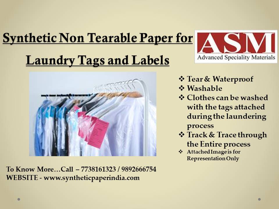 Synthetic Non Tearable Paper for Laundry Tags and Labels - Advanced ...