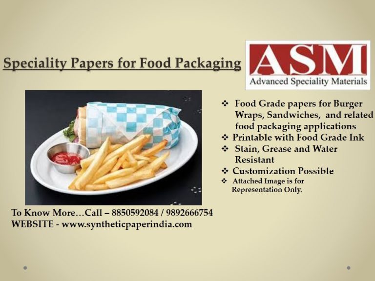 Speciality Papers for Food Packaging - Advanced Speciality Materials LLP